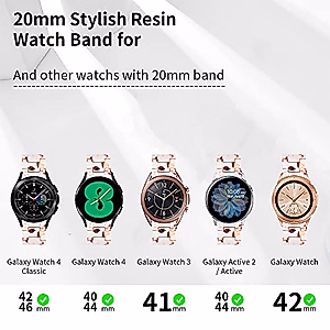 OCEBEEC Resin Bands Compatible with Samsung Galaxy Watch 6 5 4 Band 40mm/44mm, Watch 5 Pro 45mm, Galaxy Active 2, 20mm Band for Galaxy Watch 4 Classic 42mm 46mm, Watch 6 Classic 43mm/47mm Women