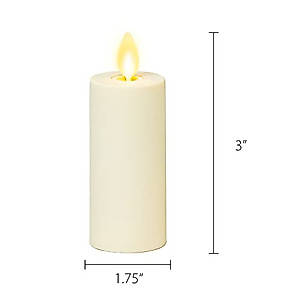 Luminara Realistic Artificial Moving Flame Votive Candle - Set of 2 - Moving Flame LED Battery Operated Lights for Christmas, Halloween - Remote Ready - Remote Sold Separately - Ivory - 1.5" x 4"