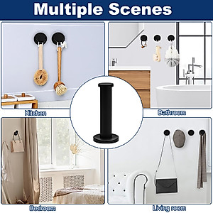 UHBYJM Bath Towel Hooks,8 Pack Heavy Duty Wall Mounted Robe Hook,Stainless Steel Round Coat Hooks,Bath Towel Hangers for Bedroom Living Room Bedroom Kitchen(6.2 Inch, Matte Black)