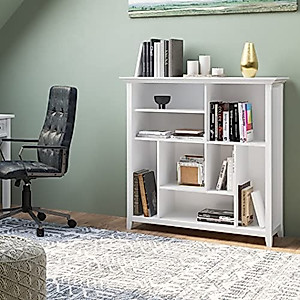 SIMPLIHOME Amherst SOLID WOOD 44 inch Wide Transitional Multi Cube Bookcase and Storage Unit, Rectangle in White