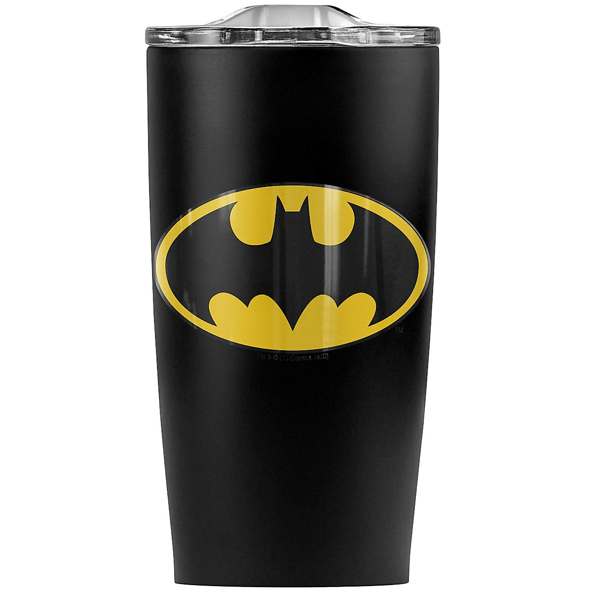 Batman Classic Logo Stainless Steel Tumbler 20 oz Coffee Travel Mug/Cup, Vacuum Insulated & Double Wall with Leakproof Sliding Lid