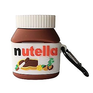 Compatible for Airpods Case 1/2 Nutella, Boys Girls Kids Teens Women Cute Kawaii Funny Skin Cover for Airpod Case Nutella, Cartoon 3D Silicone Fashion Protective Cases for Airpods 1&2 (Nutella)