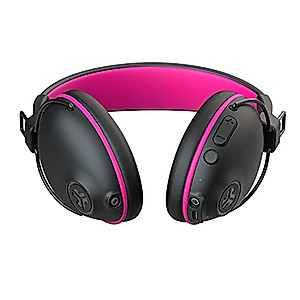 JLab JBuddies Pro Wireless Over-Ear Kids Headphones | 35+ Hour Battery Life | Built-in Volume Regulators for Safety | Share Mode | Folding | Adjustable | Noise Isolation | with Mic | Pink