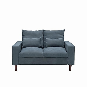 Panana Modern Couch Sofa, 2-Seater Upholstered Fabric Sofa for Small Living Room, Dorm, Small Spaces (Grey 2 Seater Sofa)