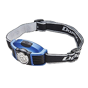 Dorcy 100-Lumen Weather Resistant Adjustable LED Headlight with Adjustable Head Strap, Black and Blue (41-2093)