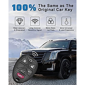 CAUORMOTE Keyless Entry Remote Car Key Fob for 2007-2014 Chevy Avalanche Suburban Tahoe Traverse 2007-2014 GMC Acadia Yukon Denali 2007-2014 Cadillac Escalade (OUC60270, OUC60221, 15913427), 2 Packs