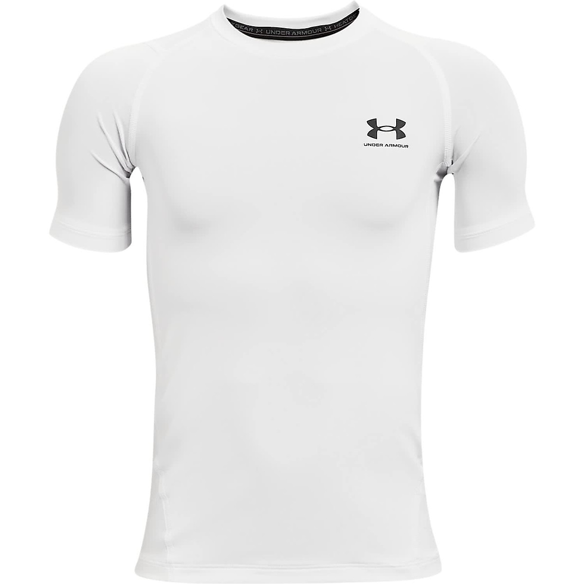 Under Armour Boys HeatGear Armour Short-Sleeve T-Shirt , White (100)/Black , X-Large