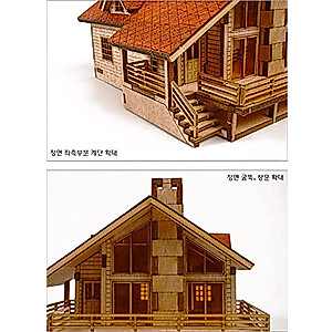 Desktop Wooden Model Kit Garden House A with a Large Deck by YOUNGMODELER by Young Modeler