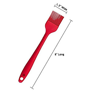 StarPack Basics Silicone Basting Brush - High Heat Resistant to 480°F, Hygienic One Piece Design, Pastry, Grill & BBQ Brush (Cherry Red)