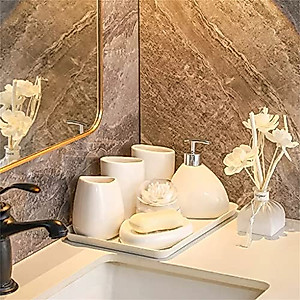 CZDYUF Bathroom Supplies Set Wedding Wash Cup Set Bathroom Five-Piece Set European Ceramic Wash