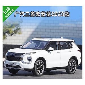 HAYCHE Alloy Resin Car Vehicle Model 1 18 Fit for Mitsubishi Outlander 2023 Vehicle Diecast Scale Alloy Car Model Static Display Adult Collection Festive Deluxe Gift (Color : White)