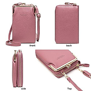 KINOUCHI Small Crossbody Bags Phone Purse for Women, PU Leather Shoulder Bag - Removable and Disassemble Shoulder Strap with Card Slot
