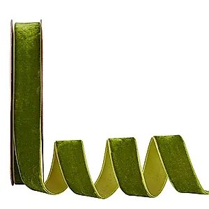 arricraft 20 Yards × 1 Inch Single Side Velvet Ribbon, Satin Ribbon Roll for Wedding, Gift Wrapping, Hair Bows, Flower Arranging, Home Decorating ( Olive )