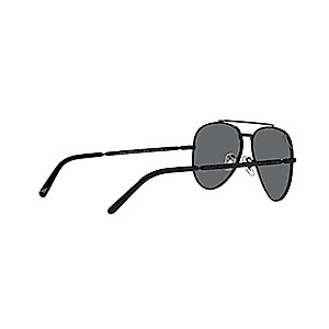 Ray-Ban RB3625 New Aviator Sunglasses, Black/Dark Grey, 62 mm