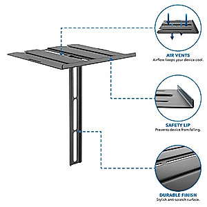 MOUNT-IT! Floating TV Shelf [6.6 lbs Capacity] [Dual Installation - Wall or TV] Single Shelf Mount for Television Components, DVD Players, Streaming Devices, Speakers, and Cable Box (Black)