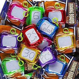 30 Pack Mini Magnetic Drawing Board for Kid(6 Colors), Keychain Clip Doodle sketch Writing Pad, Toy Bulk for Toddler Rainbow Birthday Party Favor Classroom Supplies Treasure Box Prize Goody Bag Filler