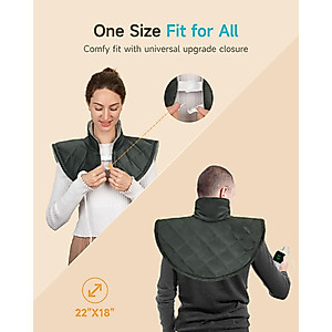 Weighted Heating Pad for Neck and Shoulders, ALLJOY【3lb】 Weighted Heating Pad for Pain Relief,22"x18" Electric Heating Pad, 5 Heat Settings & 4 Auto-Off, Gifts for Women Men Mom Dad