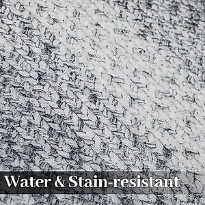 Fashionwu Modern Area Rug Braided Print Non-Shedding Textured Rug Large Rug for Living Room Carpet Non-Slip Accent Rug Soft Bedroom Floor Cover Aesthetic Bedside Floor Mat 6 x 9, Grey