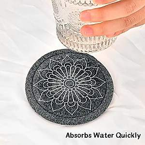 Coasters for Drinks Absorbent with Storage Bracket, Sets of 6 Handmade Braided Woven Coasters for Coffee Table Wooden Table, Great Home Decor Gift