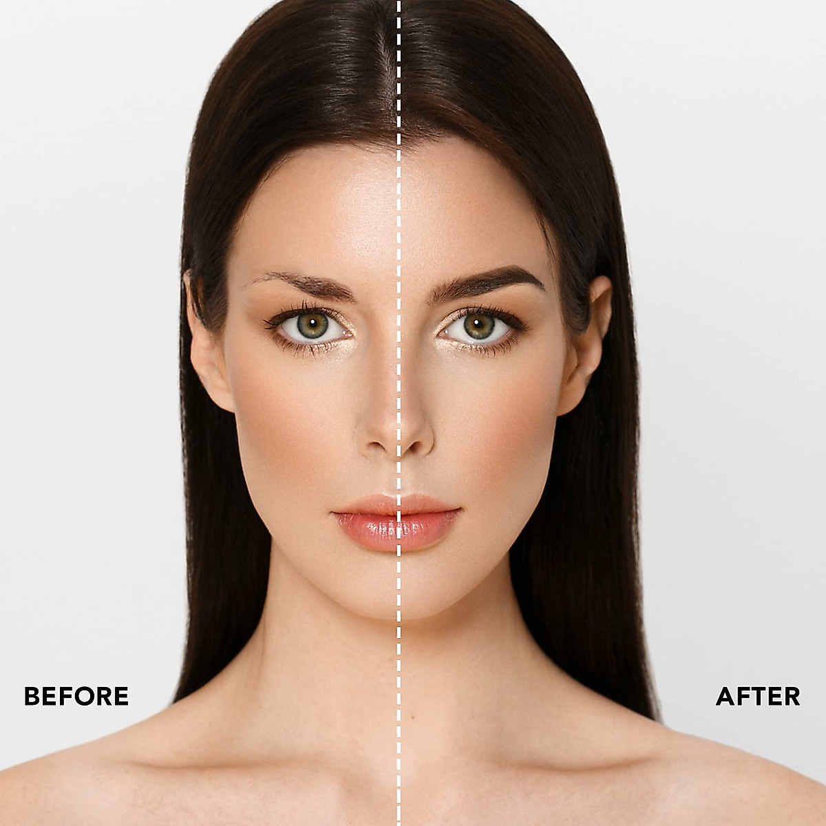 ALLROSE Eyebrow Stamp Stencil Kit - Waterproof Eye Brow Stamping Kit for Perfect Eyebrows with 20 Brow Stencils, Brow Stamp Stencil Kit, Dark Brown