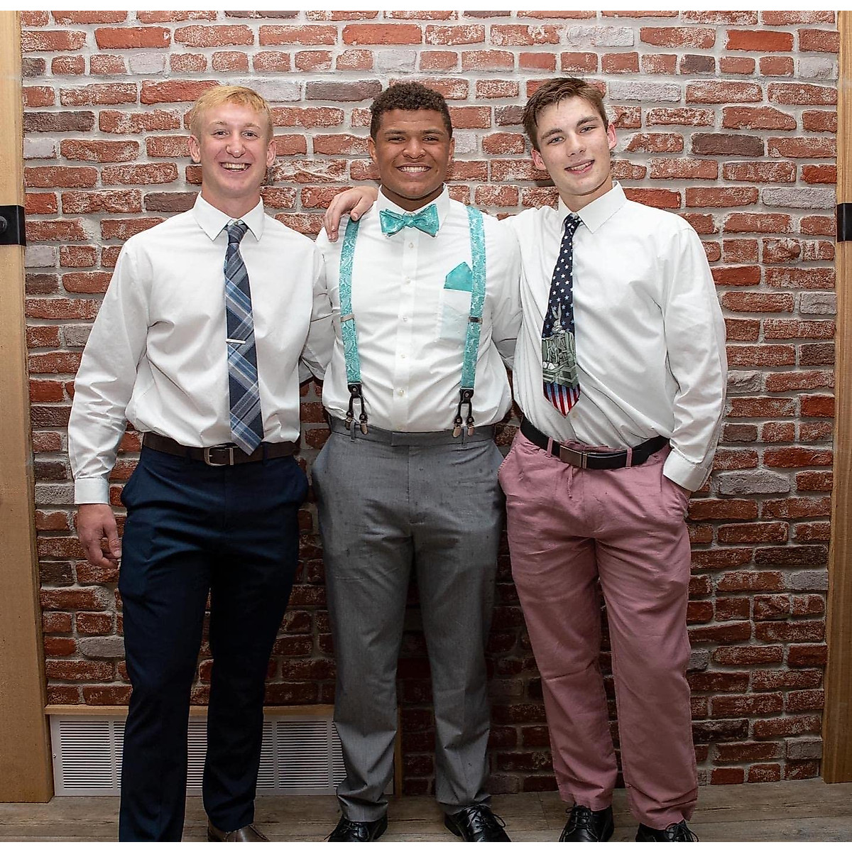 Alizeal Paisley Suspenders and Self Tied Bow Tie for Men with Pocket Square Set, Dark Green