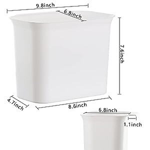 kubvici Small Kitchen Trash Can Mini Hanging Garbage Can, 1.3 Gallon 2 Pack Hanging Trash Cans Tiny Garbage Bin Container Wastebasket Waste Basket for Cabinet Door Drawers, White