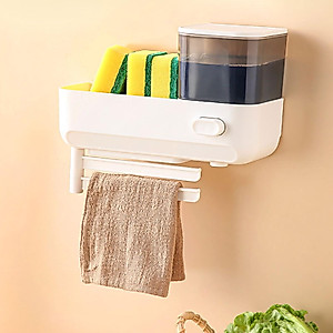 ZIRANU Adjustable Sink Organiser Storage Rack for Dishwashing Liquid and Hand Soap Hygienic Tool Holder for Bathroom