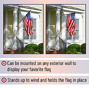 UNCO- Aluminum Flag Pole Holder, Heavy Duty Aluminum Mount, Flag Pole Bracket, Flag Pole Holder Mounting Bracket, Flag Pole Brackets for House, Flag Pole Mounting Bracket, Flag Pole Holder for House