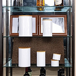 FavorFlavor White Canister Sets for Kitchen Counter, Kitchen Canisters Set of 6, Flour and Sugar Containers, Coffee and Tea Storage, Modern Farmhouse Kitchen Decor