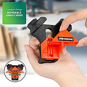 JPB Corner Clamps For Woodworking, 90 Degree Clamp, 4PCS Adjustable Spring Loaded Right Angle Clamp Set for carpenter, drilling, wood cabinets, frame | Pro Carson clamps for woodworking (5-22mm)