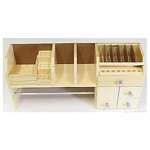 ToolUSA Wood Jeweler's Workbench Organizer | 18" x 8.5" x 4.5" with Specialized Compartments | Professional Quality for Watchmakers & Craftsmen