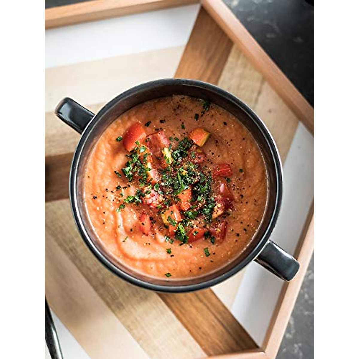 LAUCHUH 27 Ounces Soup Bowls with Handles, French Onion Soup Bowls, Oven Safe Soup Bowls Serving Bowls for Entertaining, Party Stackable, Black