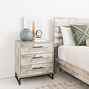 Signature Design by Ashley Neilsville Industrial 3 Drawer Chest of Drawers, Whitewash