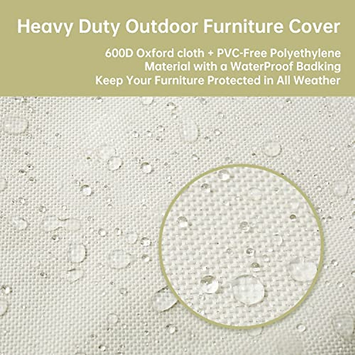 Heavy Duty Outdoor Sectional Sofa Cover Lawn Patio Furniture Cover with Padded Handles Patio/Outdoor Table Cover Dining Square Table Chairs Cover Fits up to 70 x 47 x 28 inches