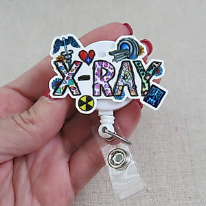 Fun X-Ray Tech Badge Reel, Colorful Radiology ID Badge Holder, Radiographer Retractable Clip, Radiologist Badge Reel, Medical Imaging Badge Holder, X-Ray Tech Gift, MRI/CT Tech Badge