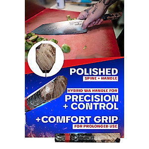 Dalstrong Chef Knife - 8 inch - Firestorm Alpha Series - Premium 10Cr15CoMoV High-Carbon Steel - Traditional Japanese Wa Stabilized Wood & Resin Handle - Kitchen Knife - Chef's Knife - w/Sheath