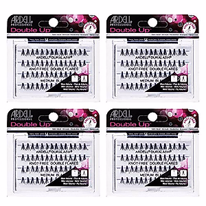 Ardell False Eyelashes Double Up Individuals Knot-Free Medium Black 4 Pack