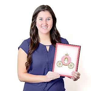 Big Dot of Happiness Little Princess Crown - Castle Nursery Wall Art and Kids Room Decorations - Gift Ideas - 7.5 x 10 inches - Set of 3 Prints