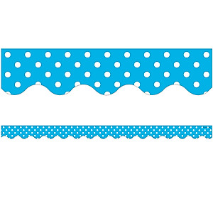 Teacher Created Resources Aqua Mini Polka Dots Border Trim, Aqua (4670)