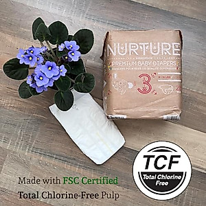 Nurture Diapers by BioBag, Size 4 (15-31 pounds), 78 Premium Quality Baby Diapers, Chemical Free, Ultra Absorbent, Eco Friendly, Hypoallergenic