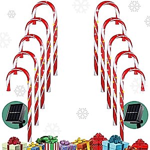 Christmas Candy Cane Lights,Solar Christmas Candy Cane Light， Outdoor Waterproof Christmas Day Light， LED Home Garden Passage Courtyard Lawn Decoration Light，2pcs