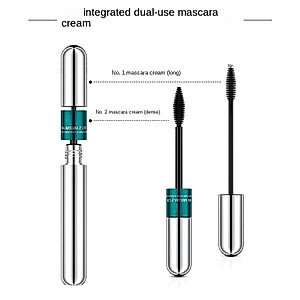 2in1 4D Waterproof Mascara Long-5x Longer Formula for Fuller Lashes - Intense Black Mascara for Thick and Full Lashes