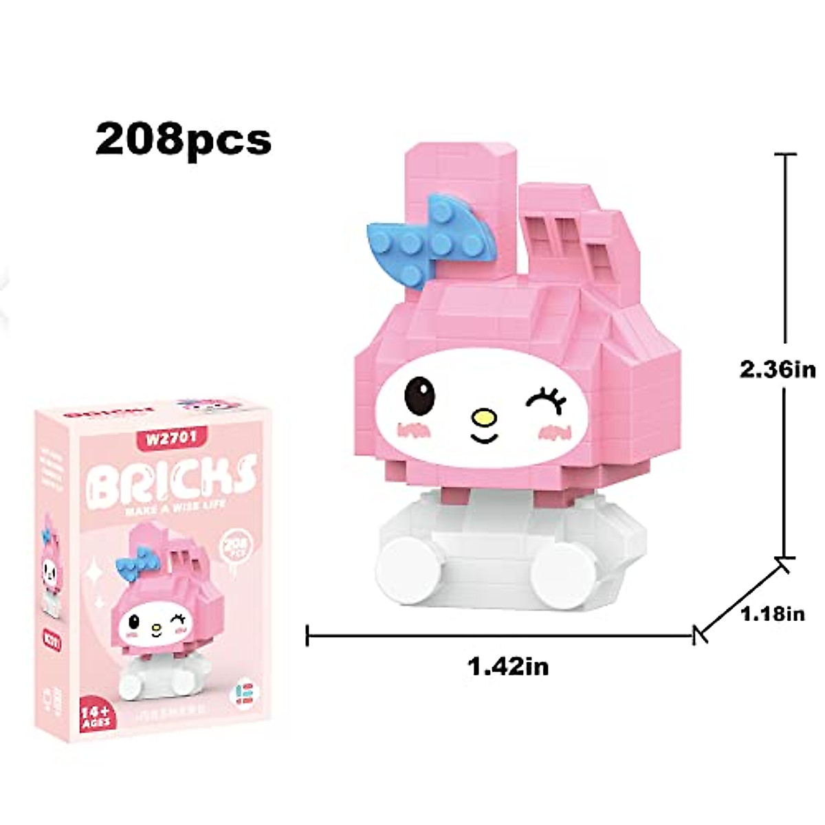 Lelcaesar Kawaii Mini Building Blocks Cute Anime Figures Toys Desk Accessories,Room Decoration,Cartoon Block Model Kit for Intelligence Education, Birthday Gift