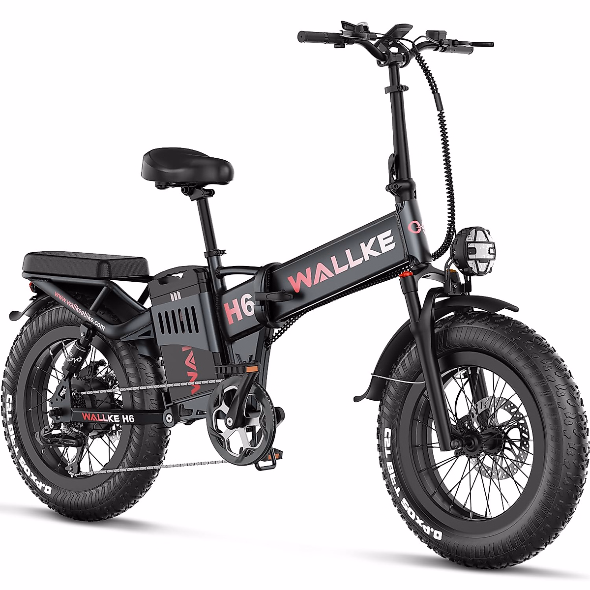W Wallke Electric Bike Adults Folding 1000W 48V 40Ah/36Ah Long Range Ebike 33mph Fast 20 inch Fat Tire Electric Bicycle Full Suspension
