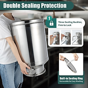 EcoTypee 15.85Gal/60L Milk Can - 201 Stainless Steel Milk Jug,Thick Handle with Sealed Lid Heavy Duty Milk Bucket Wine for Kitchen, Rice Cereal Grain Canisters Container