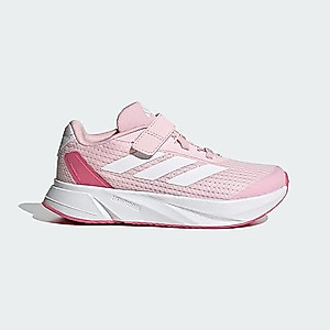adidas Duramo SL Elastic Lace Sneaker, Clear Pink/White/Pink Fusion, 2 US Unisex Little Kid
