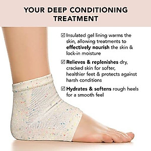 Kitsch Moisturizing Spa Socks - Gel Socks for Cracked Heel Repair | Heel Socks for Dry Cracked Feet | Dry Feet Treatment for Women | Cracked Feet Treatment | Toeless Socks for Women | Foot Care