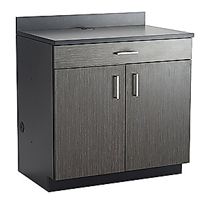 Safco Products 1701AN Modular Hospitality Breakroom Base Cabinet, 2 Doors/1 Drawer/1 Adjustable Shelf, Asian Night Base/Black Top