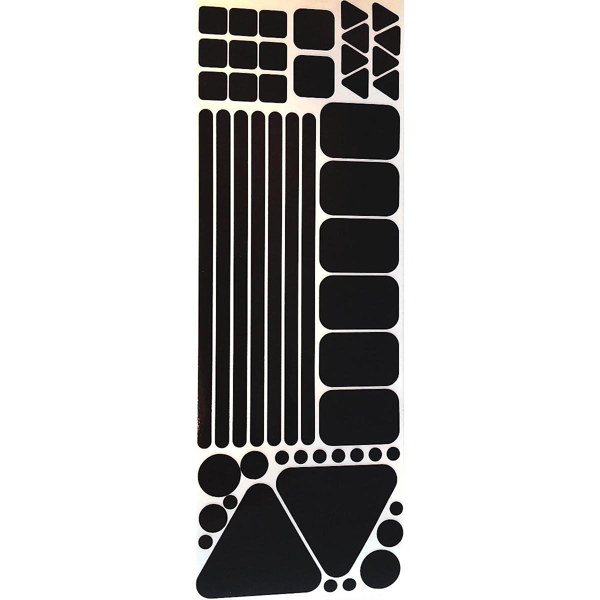 LiteMark Reflective Black 3M Sticker Pack for Bikes, Helmets, Safety - Pack of 51 Pcs (Variety of Shapes)