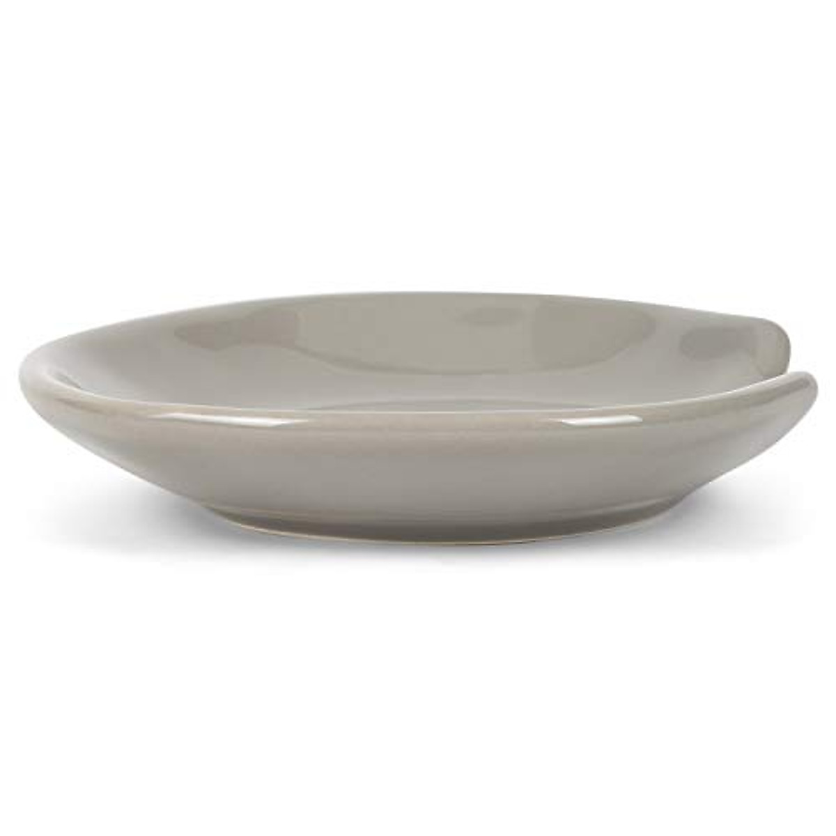DEMDACO So Very Blessed and So Very Grateful Dove Grey 4.5 x 4 Glossy Ceramic Stoneware Wobbly Round Spoon Rest
